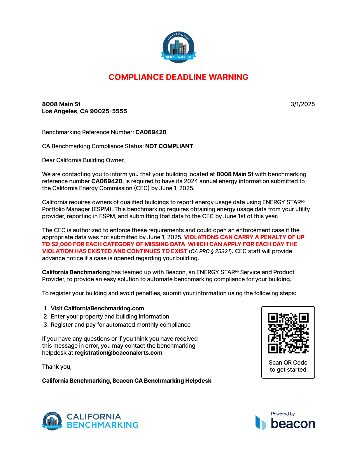 California Benchmarking